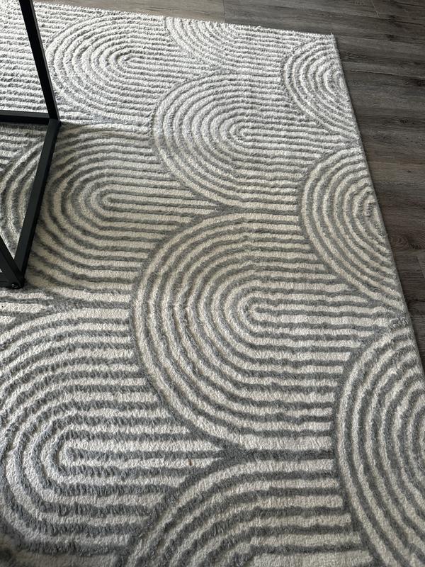 Origin 21 Silver Domes 8 X 10 (ft) Silver Indoor Geometric Area Rug ...