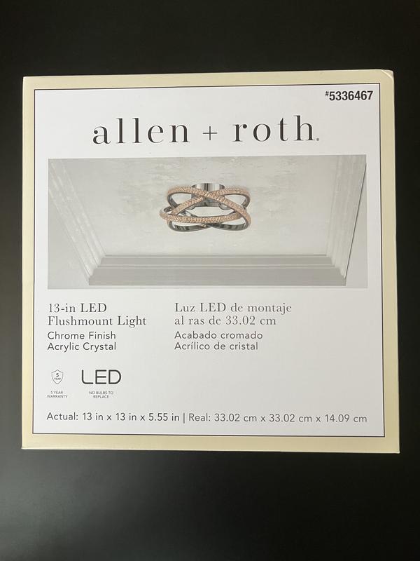 allen + roth Lucia 1 -Light 13-in Polished Chrome Integrated LED Flush ...