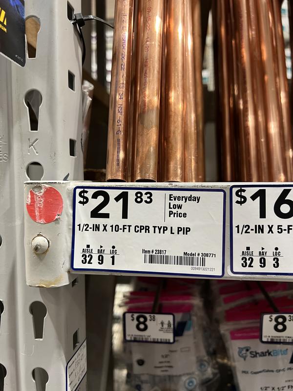 Cambridge-Lee 1-in x 10-ft Copper Type L Pipe in the Copper Pipe & Fittings department at Lowes.com