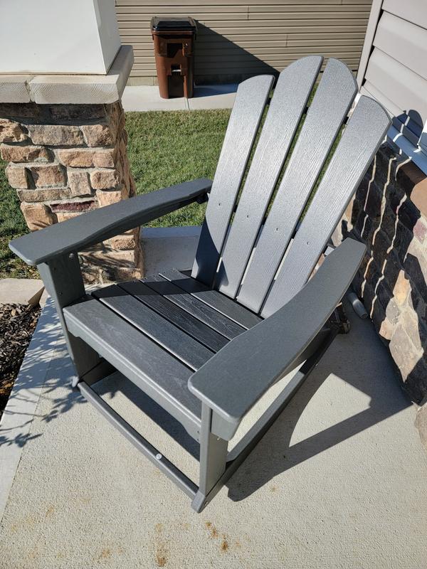JEAREY Patio Rocking Chair with Cloud-Shape Back Yellow Hdpe Frame ...