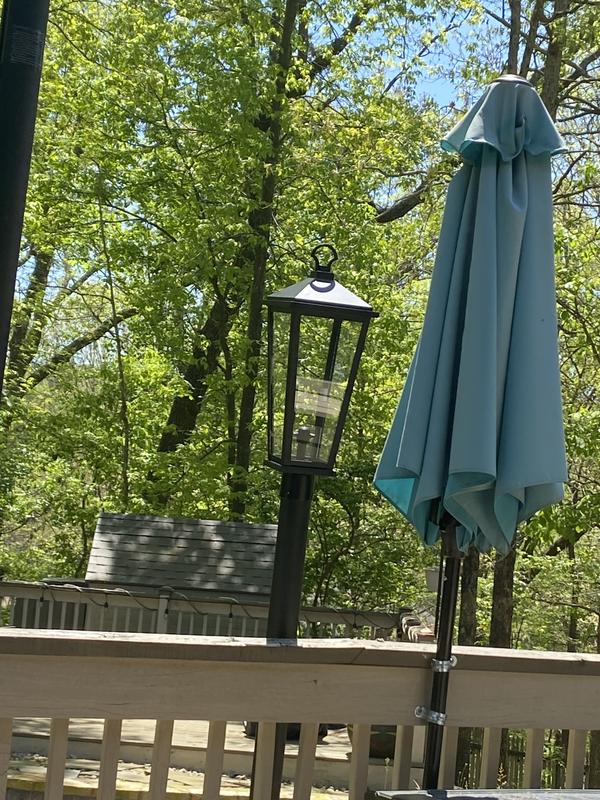 allen + roth Davidson 24.625-in Matte Black Traditional Outdoor Light ...