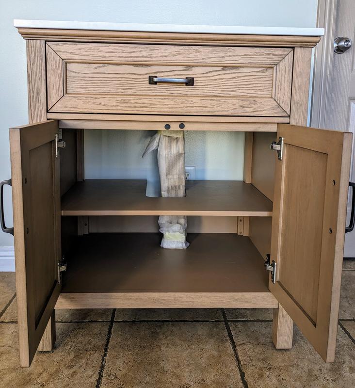 allen + roth Cantrell 30-in Oak Undermount Single Sink Bathroom Vanity ...