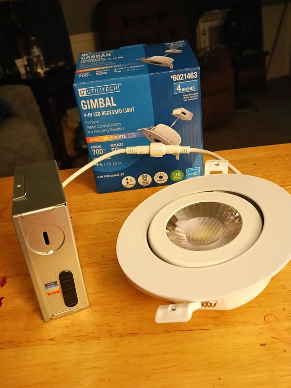 Utilitech White 5-in 850 -Lumens Switchable white Round Dimmable LED ...