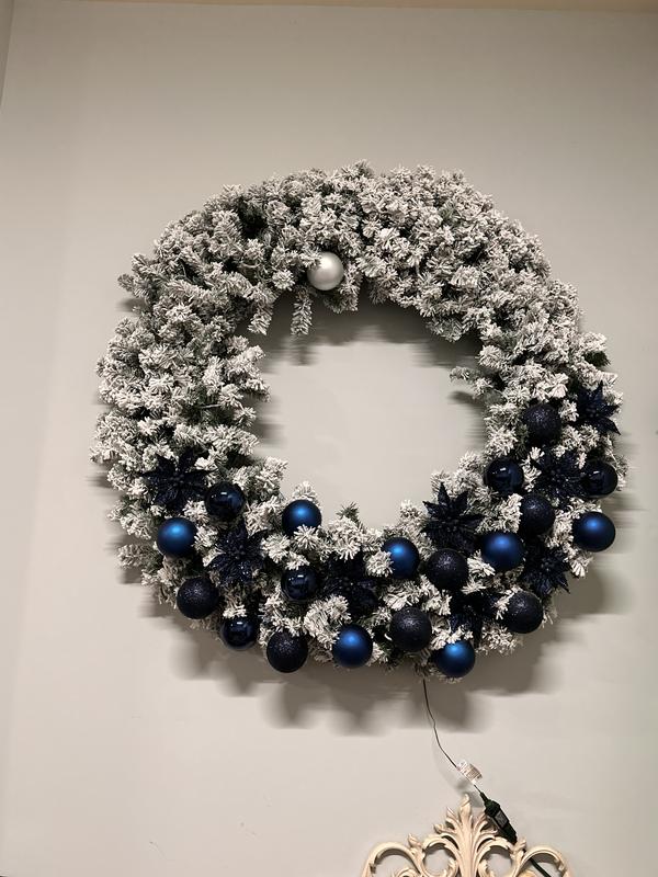 Qeetex 1PCS 60 Inch Large Pre-lit Artificial Christmas Wreath with LED ...