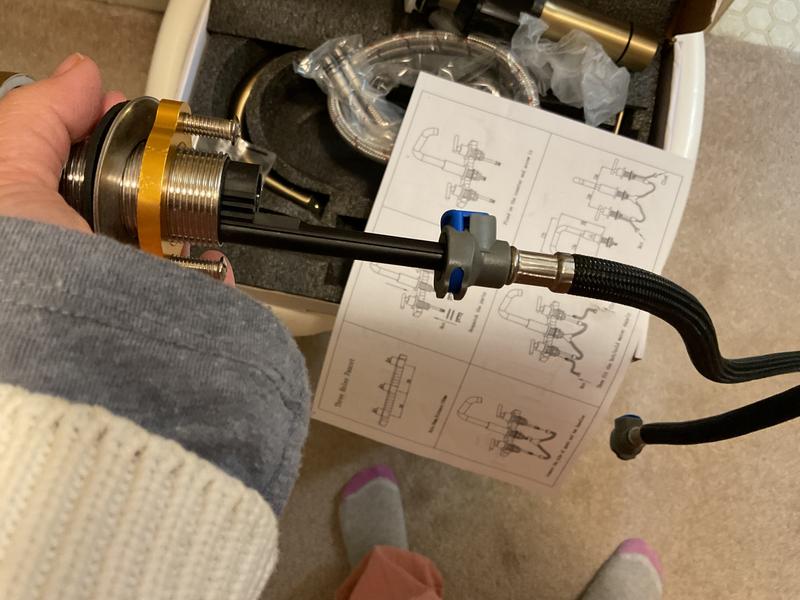 BYH Legato Brushed Gold Widespread 2-handle Swivel Commercial ...