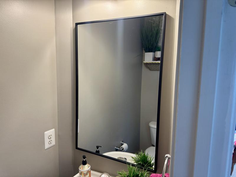 Safavieh Yesmi 24 W x 36 H Black Framed Full Length Wall Mirror ...