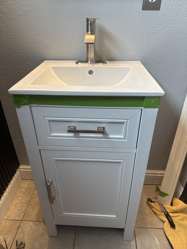 allen + roth Crest Hill 18-in White Single Sink Bathroom Vanity with ...