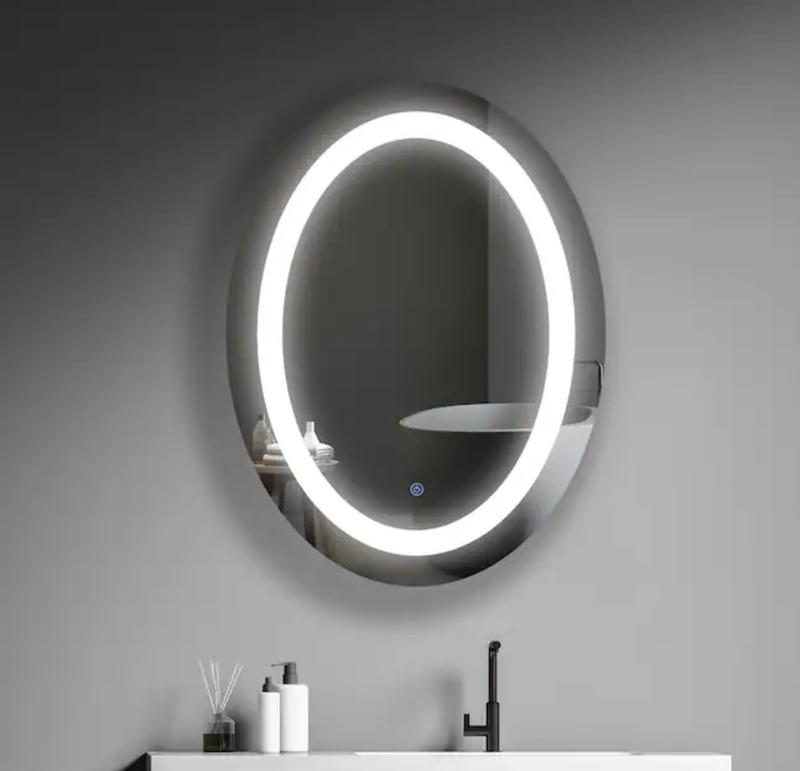 Keonjinn 24-in x 36-in Polished Frameless Oval Dimmable LED Lighted Fog ...