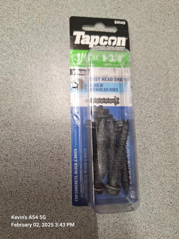 Tapcon 1/4-in x 1-3/4-in Concrete Screws Anchors (8-Pack) 24143 at Lowes.com