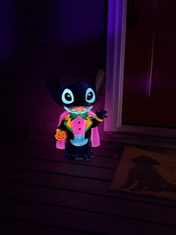 Disney 2-ft Disney Lighted Stitch Happy Halloween Blow Mold in the ...
