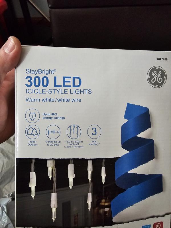 GE StayBright 300-Count Constant White Mini LED Plug-In Christmas ...