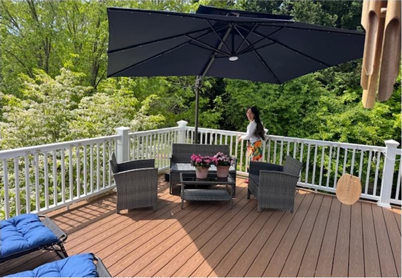 Crestlive Products 11-ft Aluminum Black Slide-tilt Cantilever Patio ...