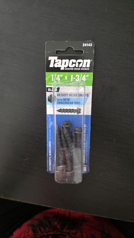 Tapcon 1/4-in x 1-3/4-in Concrete Screws Anchors (8-Pack) 24143 at Lowes.com