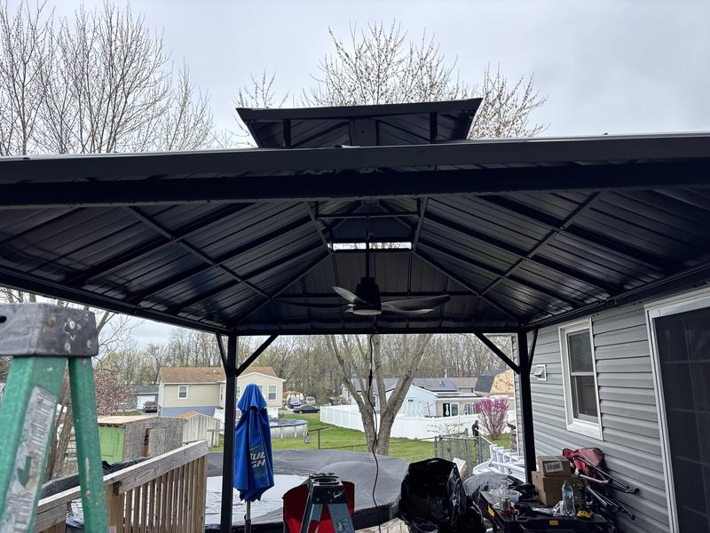 ELEVATE OUTDOORS 8-ft x 8-ft Black Gazebo with Hardtop Roof in the ...