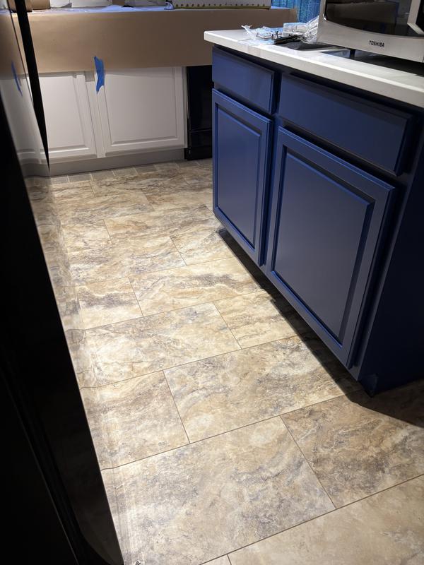 SMARTCORE Ultra Tivoli Travertine Brown 12-mil Waterproof Interlocking ...