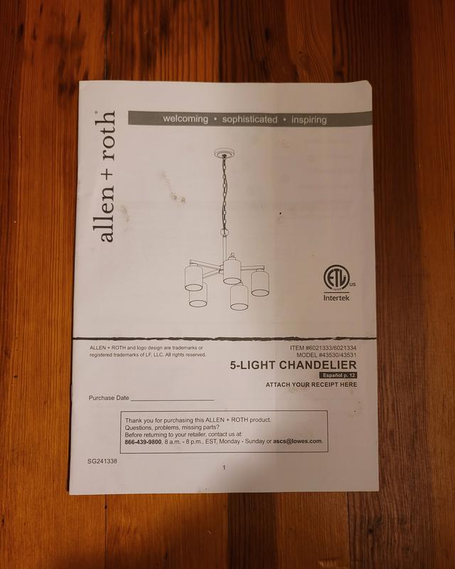 allen + roth Evans 5 -Light Matte Black Transitional For Use in ...