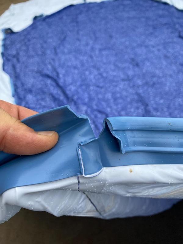 Ocean Blue Crystal Wave 24 x 52 round 15-mil Blue Vinyl Pool Liner ...