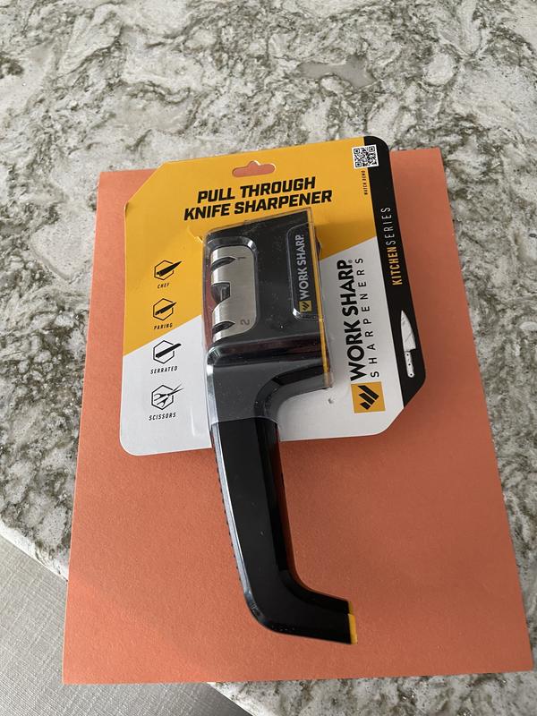 Work Sharp Kitchen Knife Sharpener - Diamond and Ceramic Wheels - Pull Through Design - Includes ...