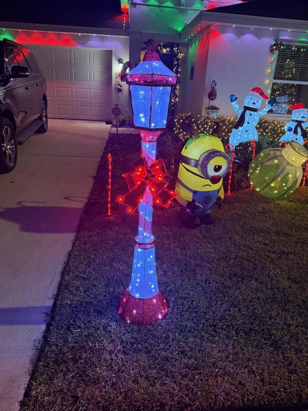 Starfree 60-in Freestanding Lamp post Yard decoration with White LED ...