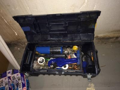 IRWIN 29-in W x 11-in H Blue Resin Lockable Tool Box at Lowes.com