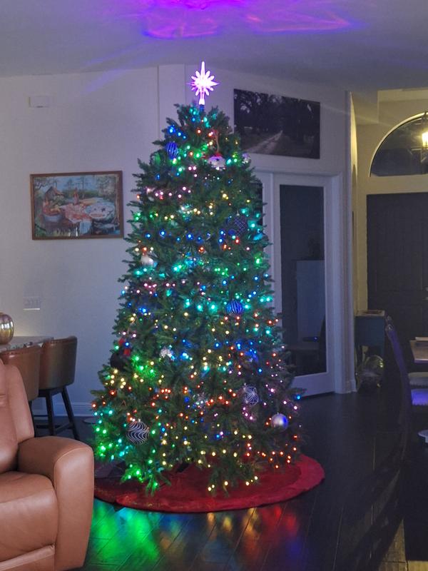HomCom 9ft Smart Prelit Christmas Tree with Full Spectrum RGB Dimmable ...