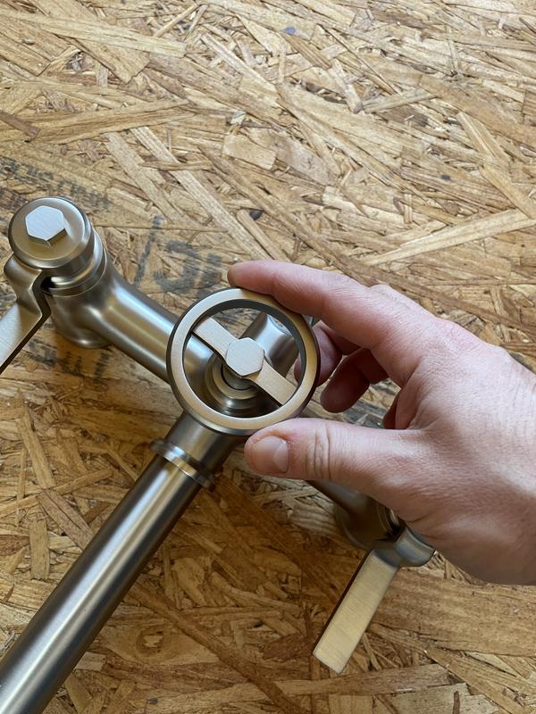 BWE Brushed Gold 2-handle Deck-mount Roman Low-arc Bathtub Faucet with ...