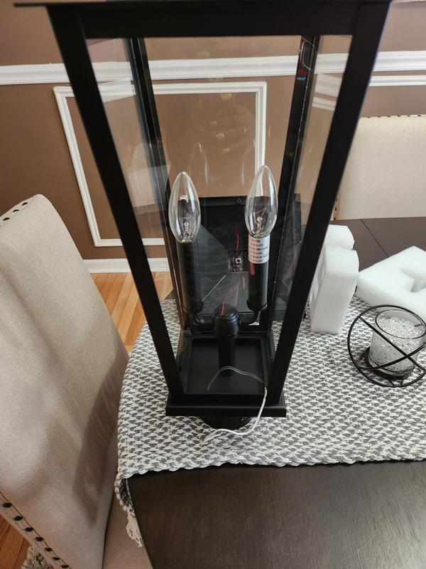 allen + roth Davidson 24.625-in Matte Black Traditional Outdoor Light ...