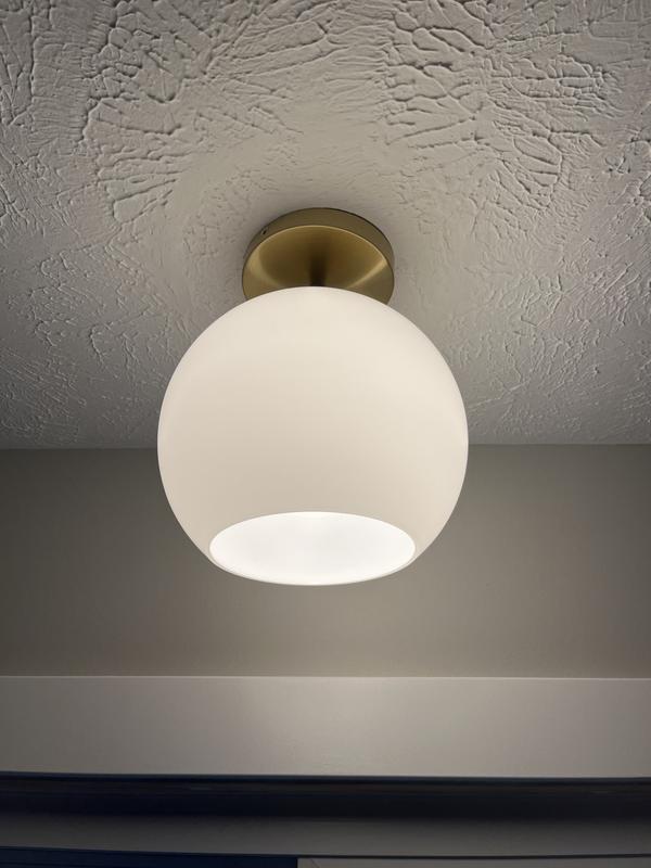Hailey Home Bartlett 1-Light Brushed Brass Led Semi mount light SF0790 ...