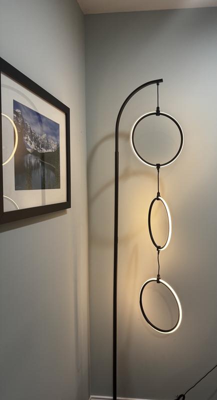 Brightech 74-in Classic Black Arc Floor Lamp with No shade Shade in the ...