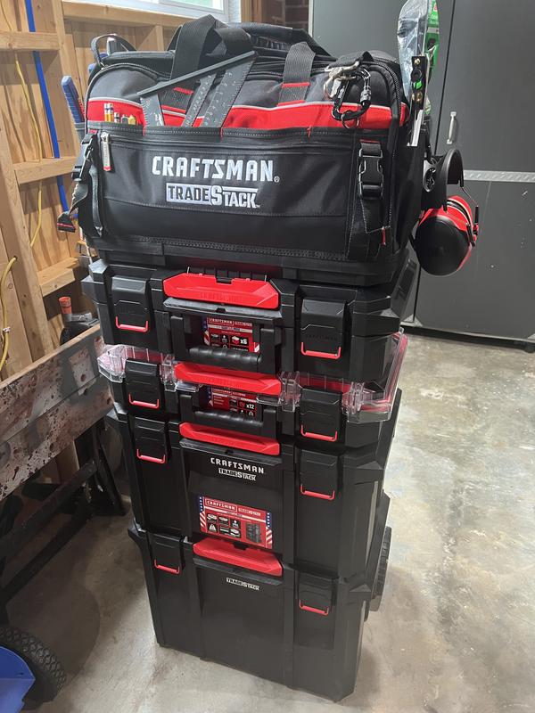 CRAFTSMAN TRADESTACK System Black/Red Polyester 22.5-in Tool Bag ...