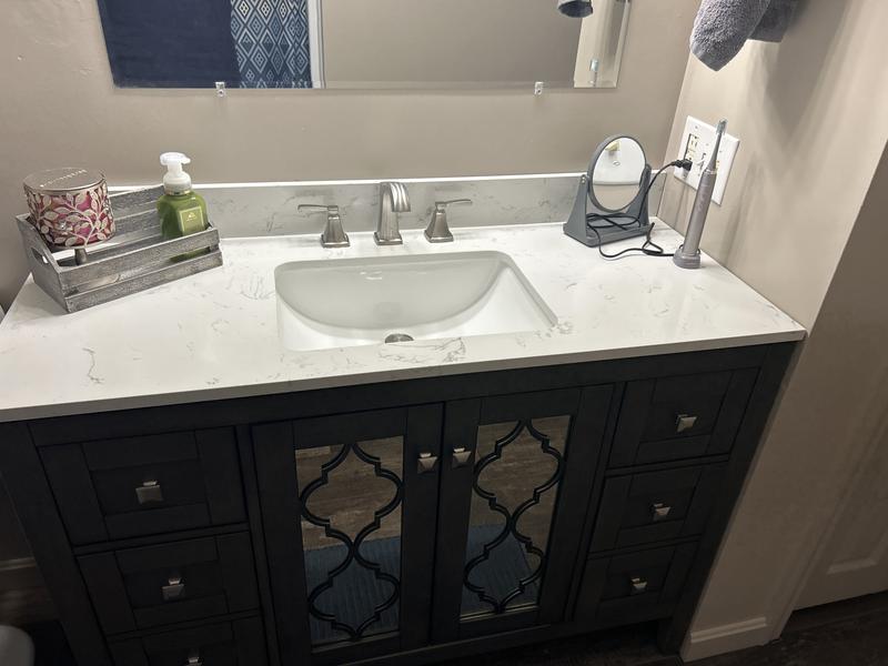 allen + roth Everdene 48-in White Undermount Single Sink Bathroom ...
