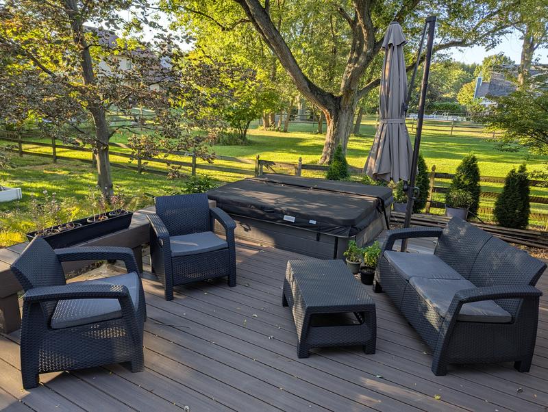 Keter Corfu All Weather Outdoor Patio Garden Furniture 4 -Piece Patio ...