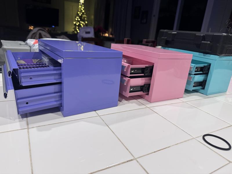 Kobalt Mini-Base 11-in W x 7.4-in H x 6.22-in D 3-Drawer Pink Steel ...