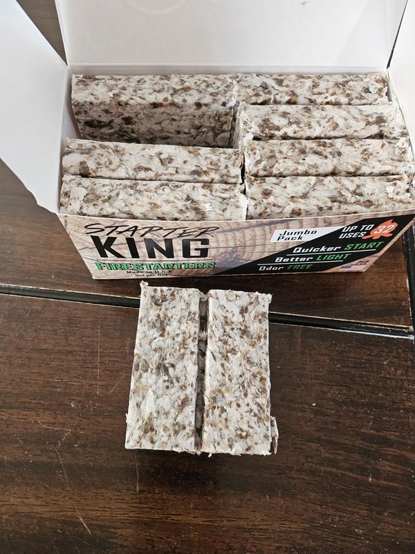 Starter King Jumbo Pack- Up to 32 Uses 0.1-lb Natural Firestarter (8 ...