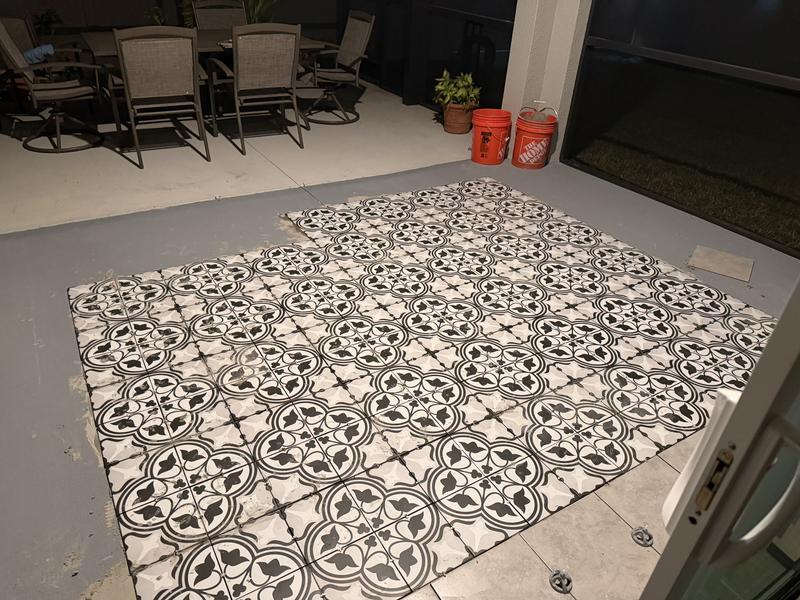 Satori Nouveau Petal 8-in x 8-in Matte Porcelain Encaustic Mosaic Wall ...