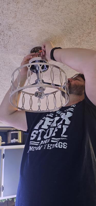 Kichler 2-Light 12.25-in Brushed Nickel Semi mount light 38173 at Lowes.com