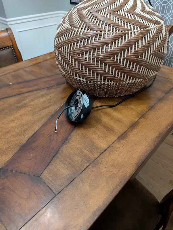 Parrot Uncle 1 -Light Black Farmhouse Rattan Bell Medium Hanging ...