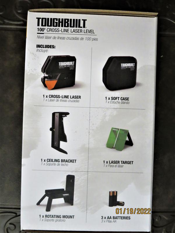 TOUGHBUILT 100-ft Green Self-Leveling Cross-line Laser Level Kit TB-H2 ...