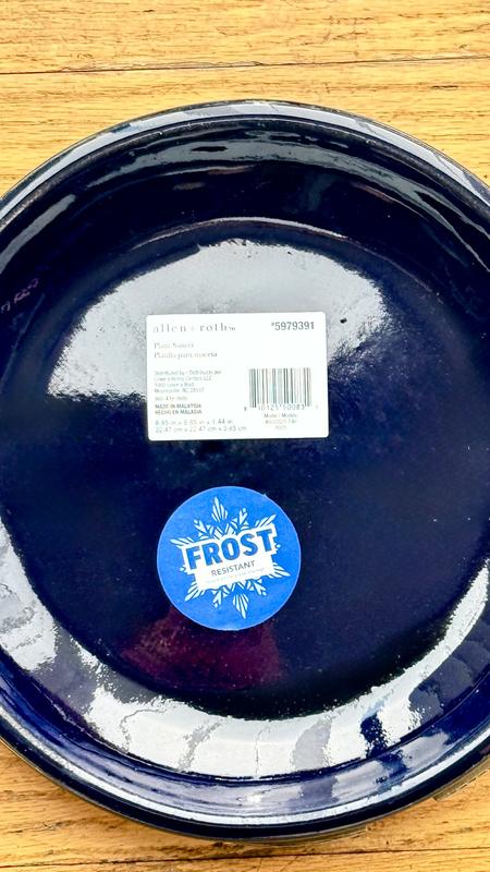 allen + roth 8.85-in Dark Blue Glazed ceramic Plant Saucer in the Plant ...