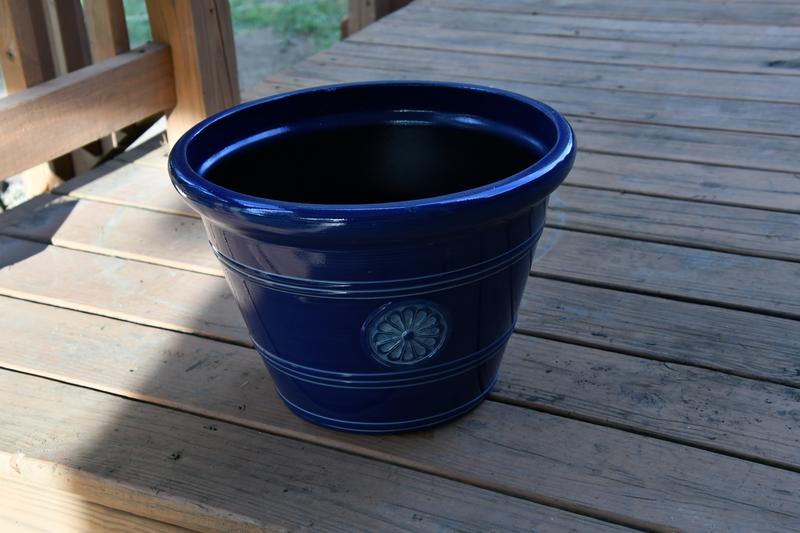 Southern Patio Round 9.84-in W Medium Blue Ceramic Indoor Planter CMX ...