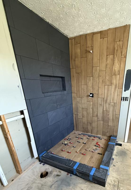 American Olean Carbon Mist Slate 12-in x 24-in Glazed Porcelain Stone ...