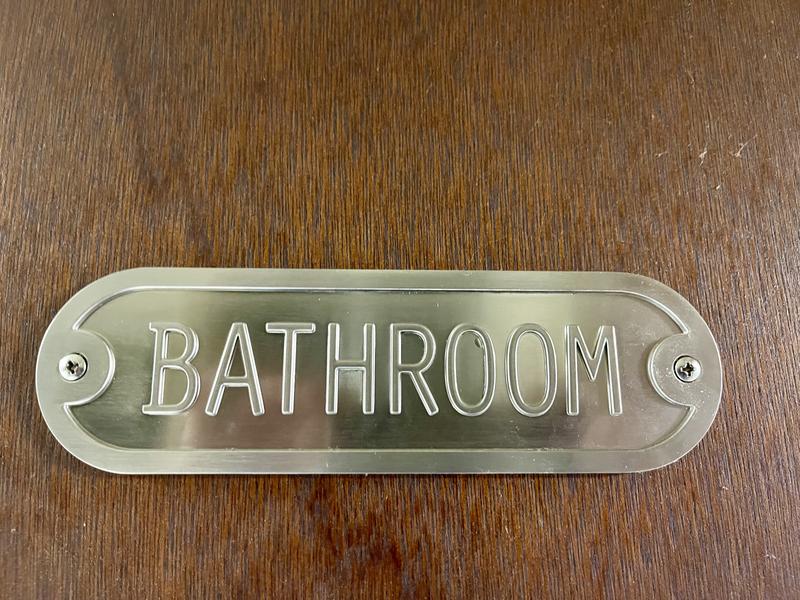 Franklin Brass Bathroom Door Sign Matte Black 2.2-in H x 7.4-in W ...