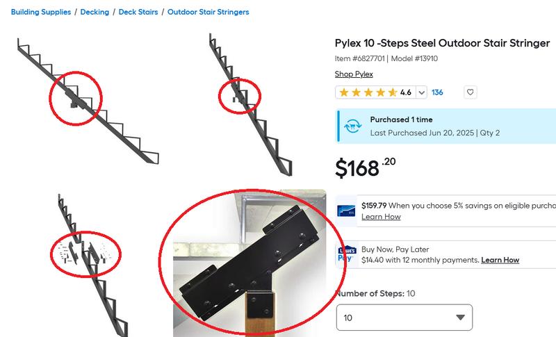 Pylex 15 -Steps Steel Outdoor Stair Stringer in the Outdoor Stair ...