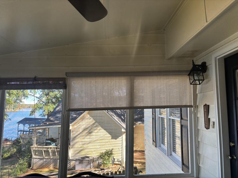 allen + roth 96-in x 96-in Sand Light Filtering Cordless Outdoor Roller ...