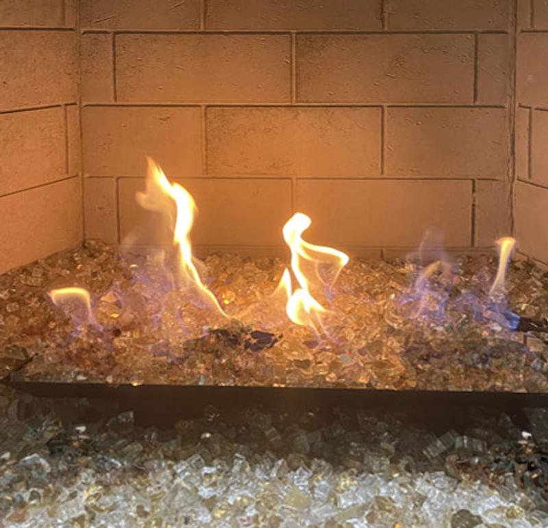 Empava 10 lbs. 1/2-in Midnight Blue Reflective Tempered Fire Glass for ...