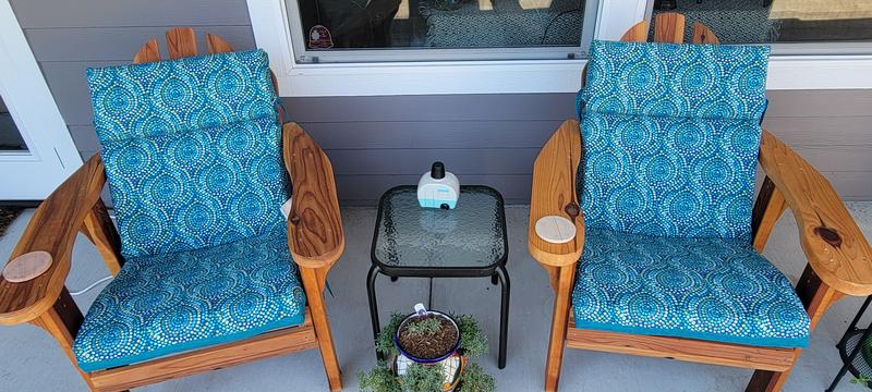 Style Selections 20-in x 21-in Adria Abstact Geo High back patio chair ...