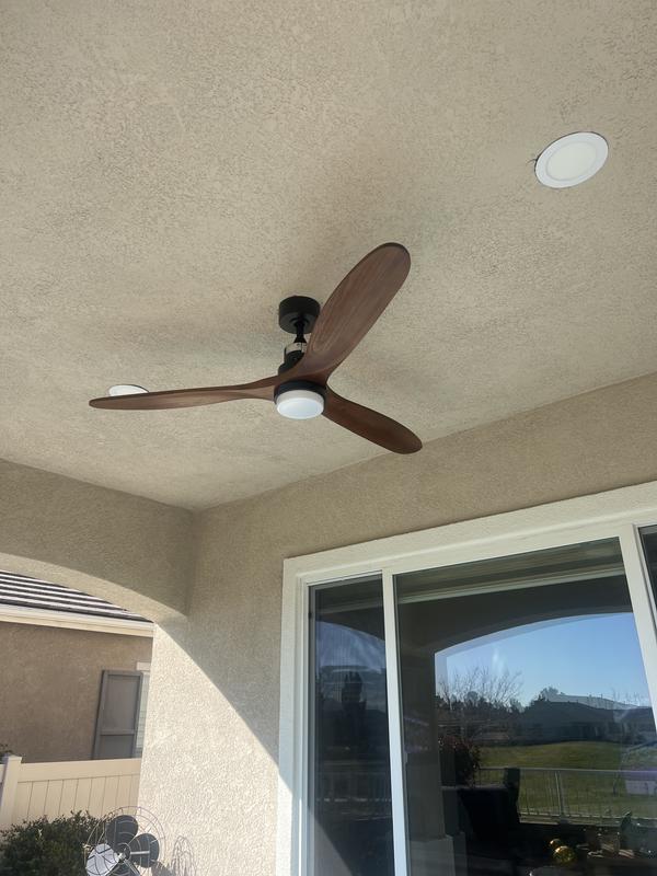 Sofucor Nicola 60-in Black with Dark Brown Blades LED Propeller Ceiling ...