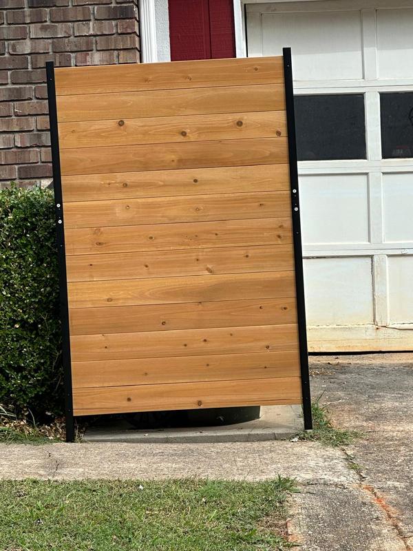 Enclo Privacy Screens No Dig Cedar 39-in W x 60.5-in H Concord Slatted ...