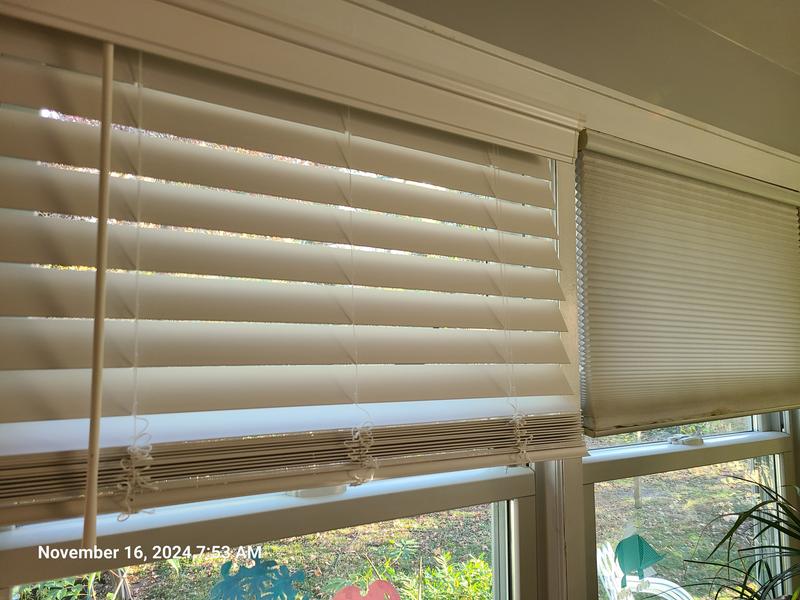 LEVOLOR Trim+Go 2.5-in Slat Width 31-in x 64-in Cordless White Faux Wood Room Darkening ...