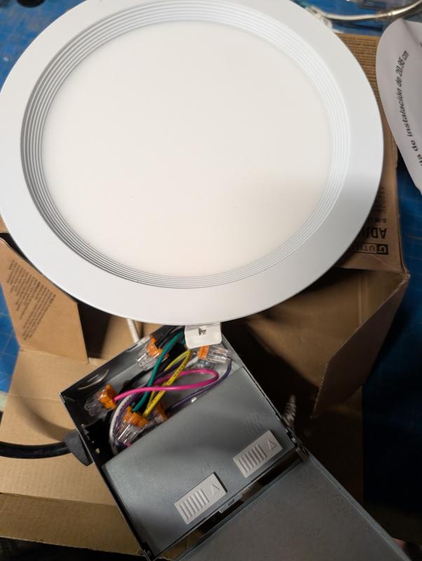 Utilitech White 8-in 1800 -Lumens Switchable white Round Dimmable LED ...